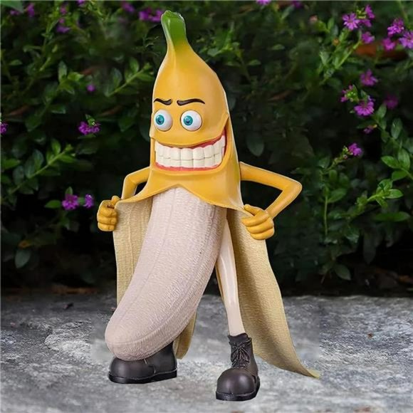 Accents | Evil Banana Man Statue Garden Decor Whimsical Figurines ...